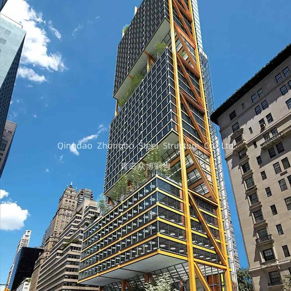 Modern High Rise Commercial Steel Building Prefab Steel Structure Hotel ...